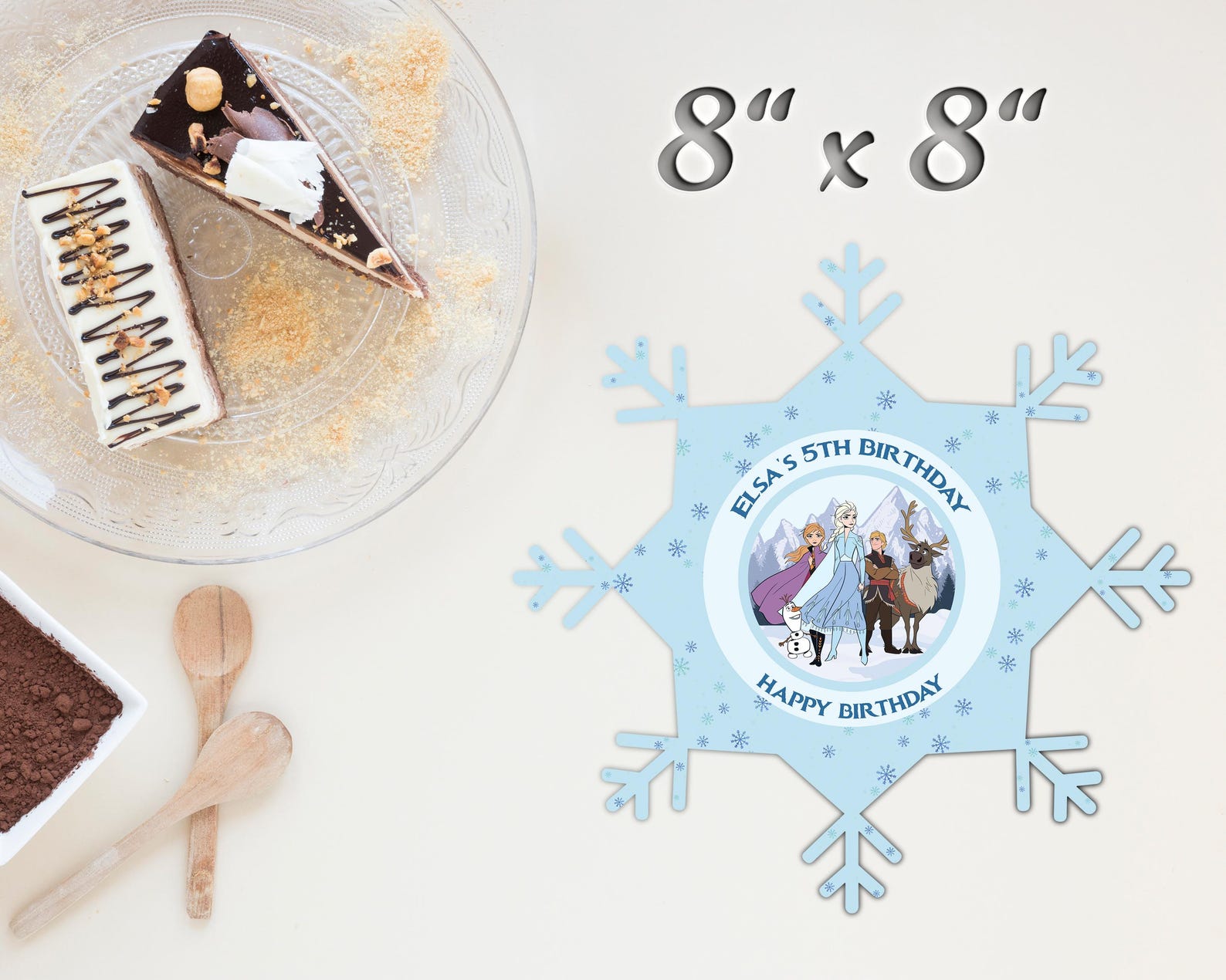 Printable Frozen Birthday Cake Topper, Elsa and Anna Cake Topper, Kids ...
