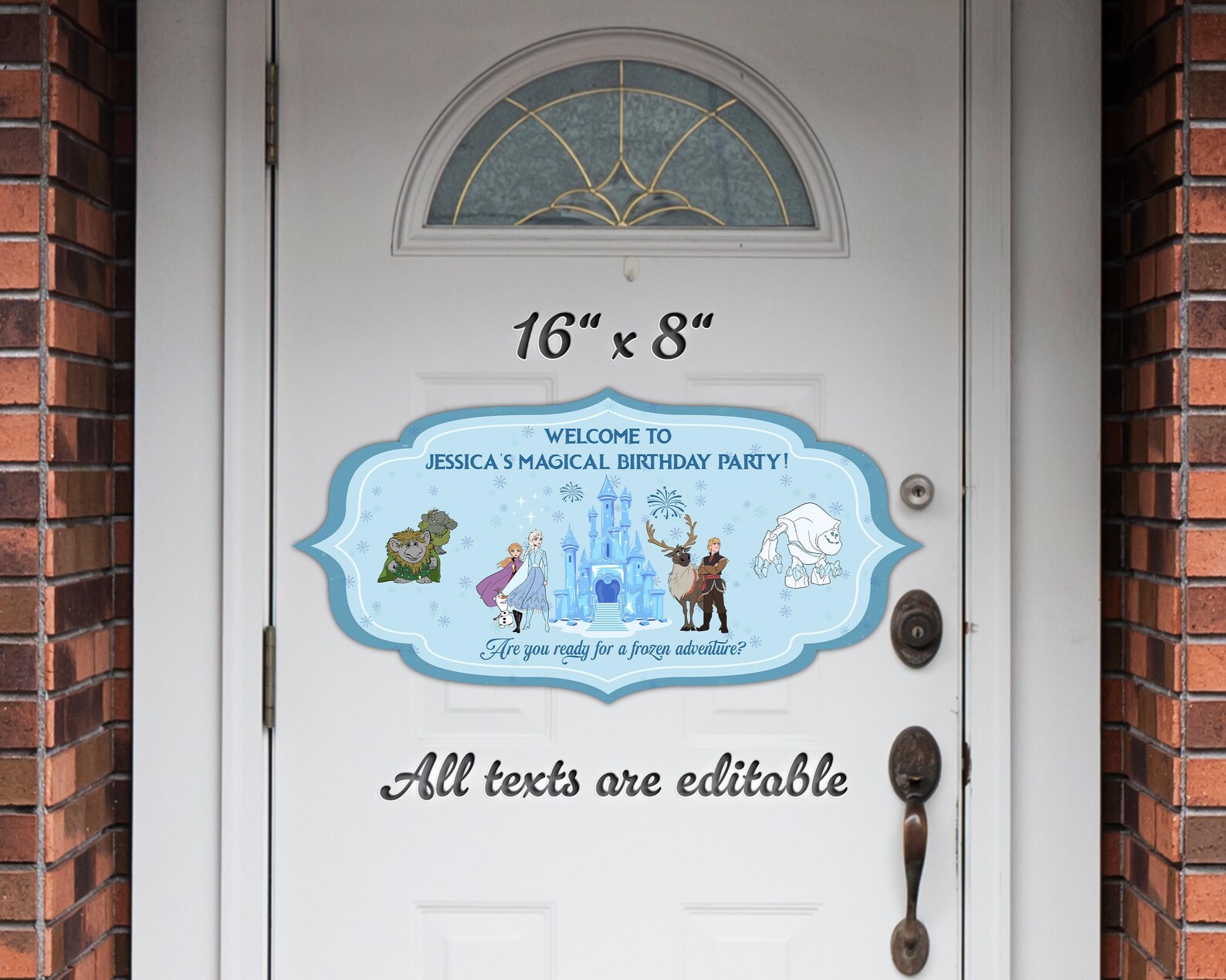 Printable Frozen Door Sign, Elsa and Anna Welcome Sign, Kids Birthday ...