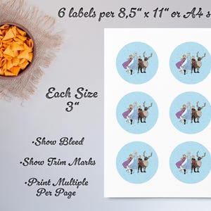 Printable Frozen Pringles Label, Elsa and Anna Snack Tube Label, Kids ...