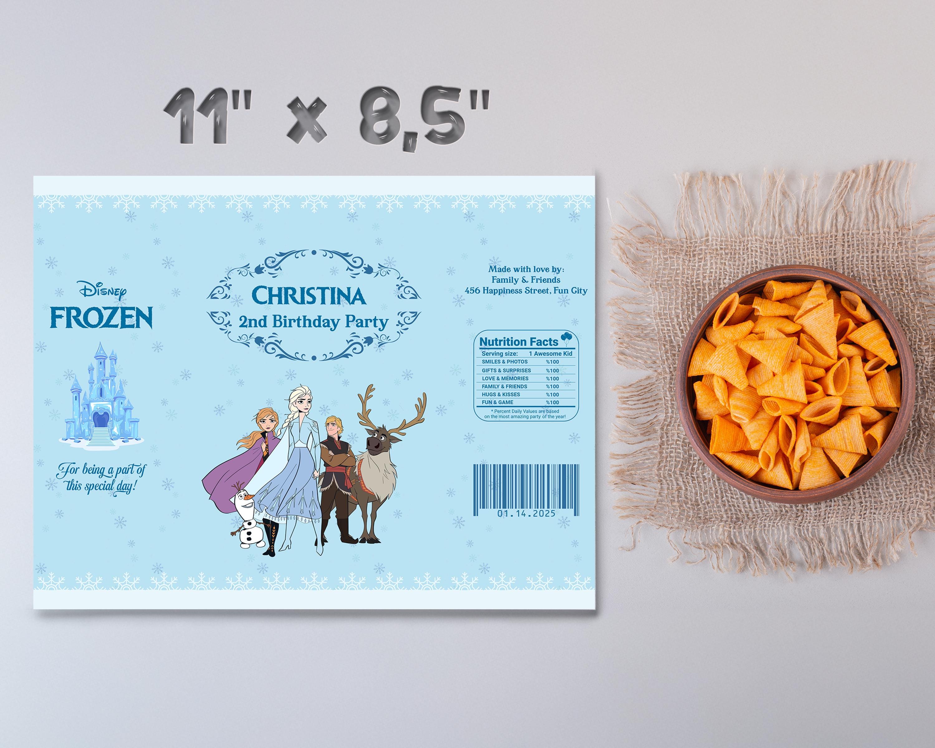 Printable Frozen Chip Bag Label, Elsa and Anna Chip Template, Kids ...