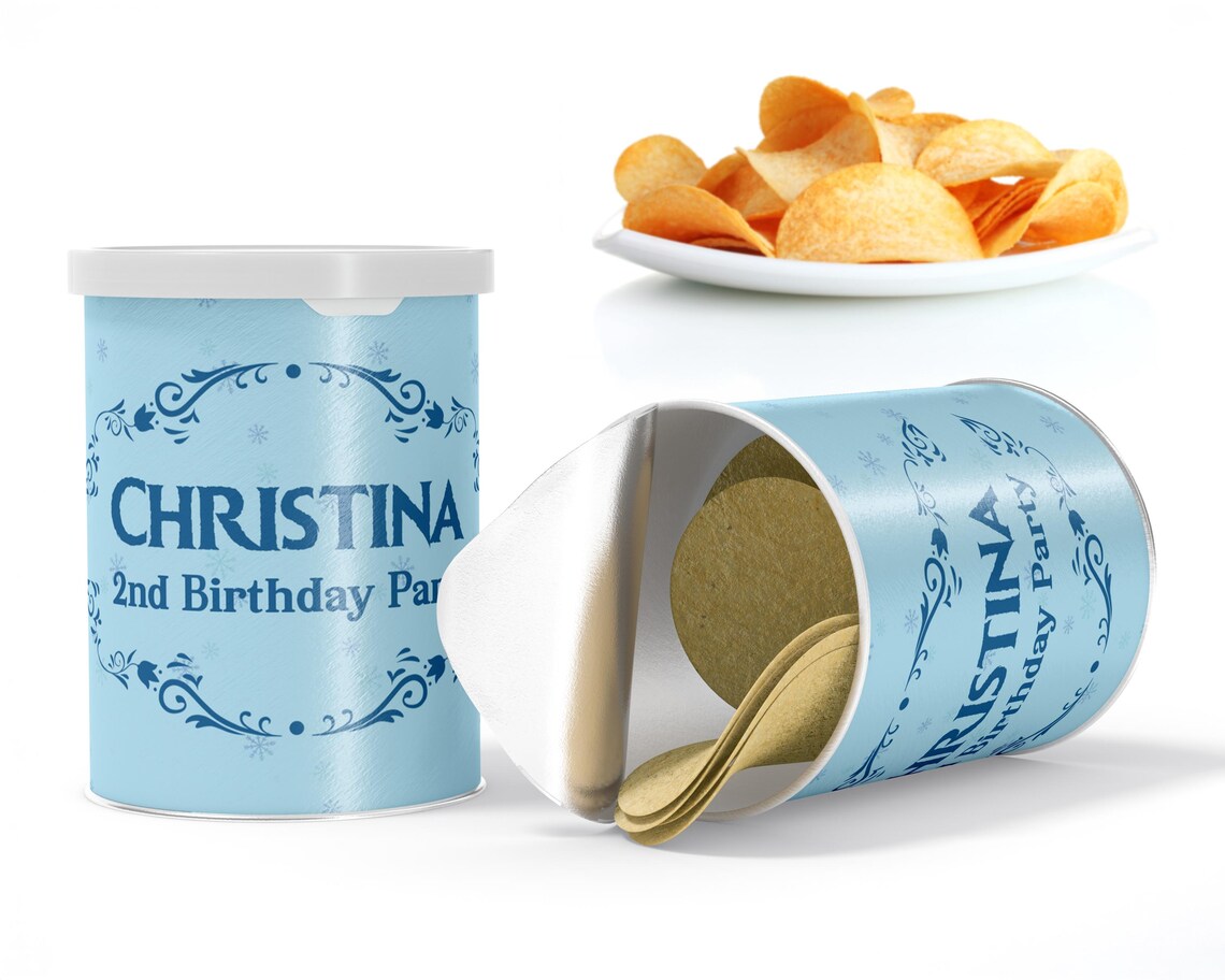 Printable Frozen Pringles Label, Elsa and Anna Snack Tube Label, Kids ...