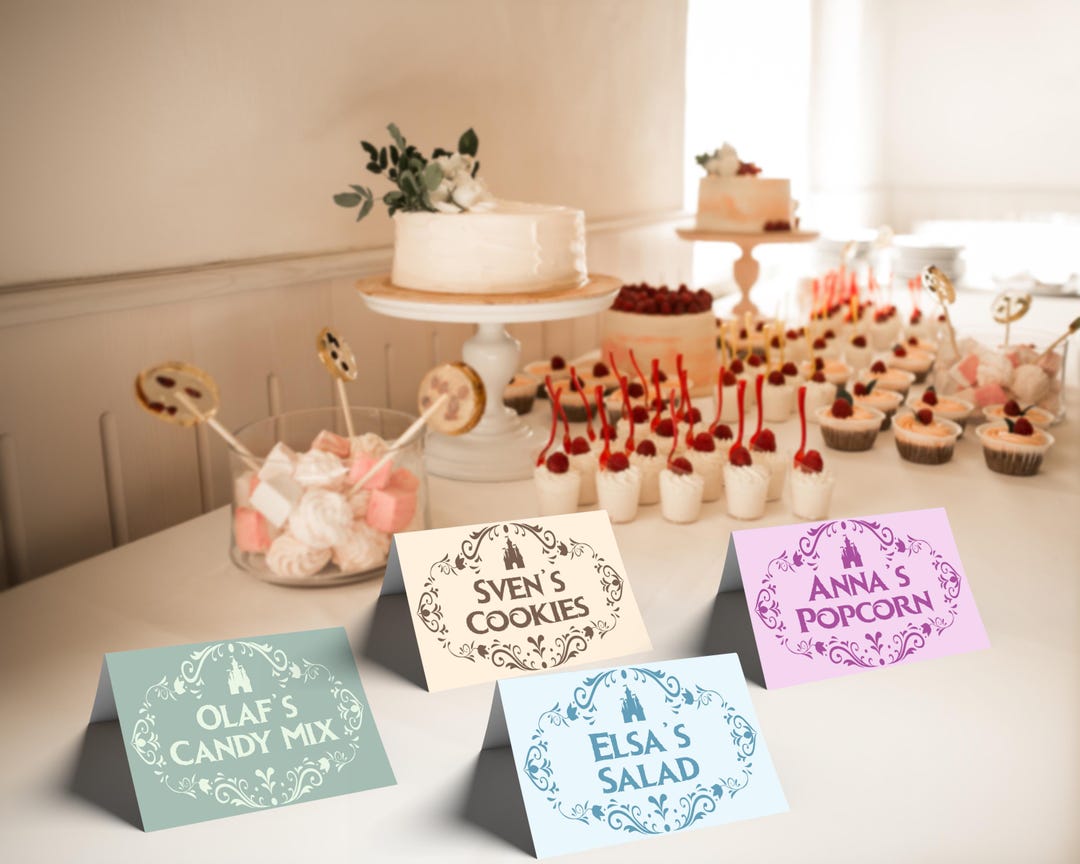 Printable Frozen Food Tent, Elsa Anna Olaf Food Label, Kids Party Food ...