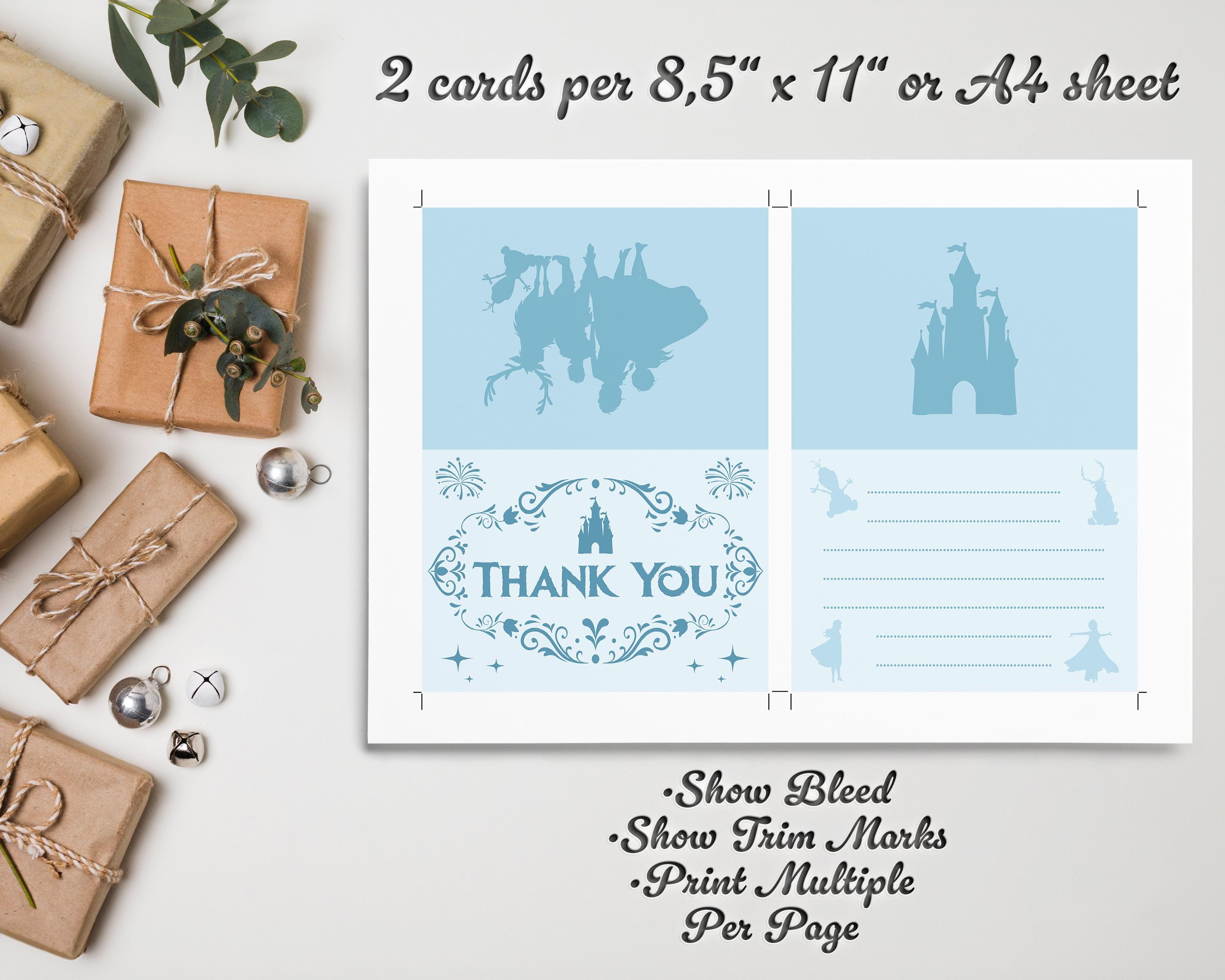 Printable Disney Frozen Thank You Card, Frozen Birthday Party Decor ...