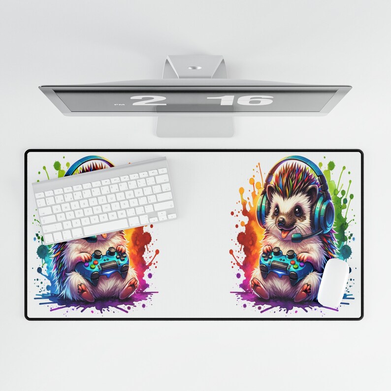 Cool Hedgehog Game Desk Mat, Computer Desk Mat for Gamers & Hedgehog ...
