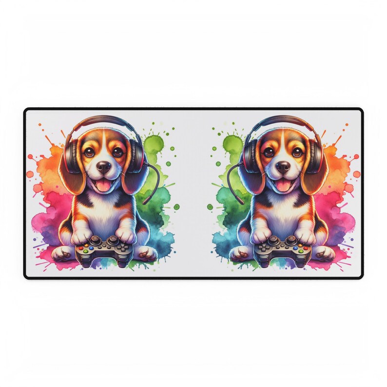 Cute Beagle Gamer Desk Mat, Computer Desk Mat for Gamers & Dog ...