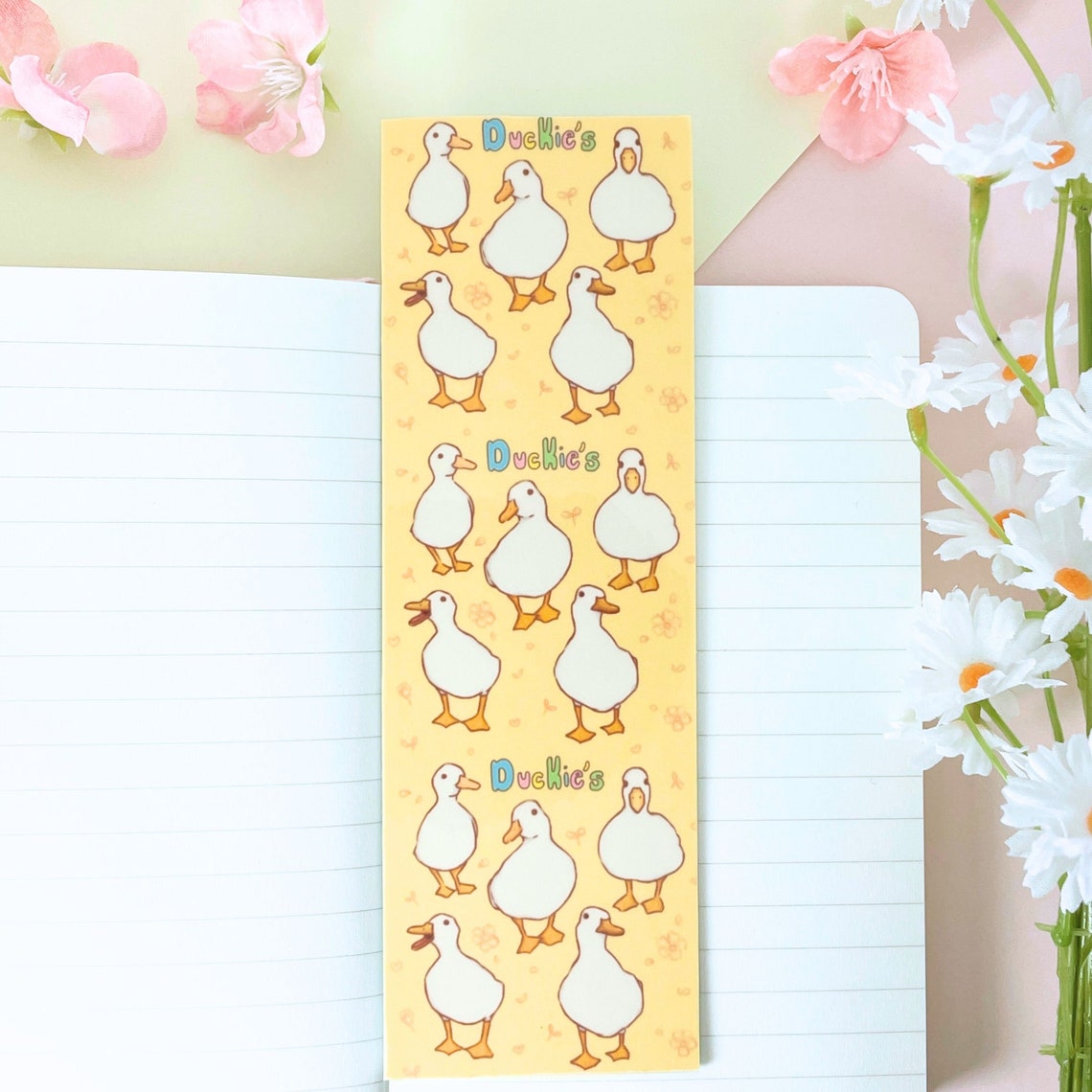 Cute Happy Ducklings Laminated Bookmark - Etsy