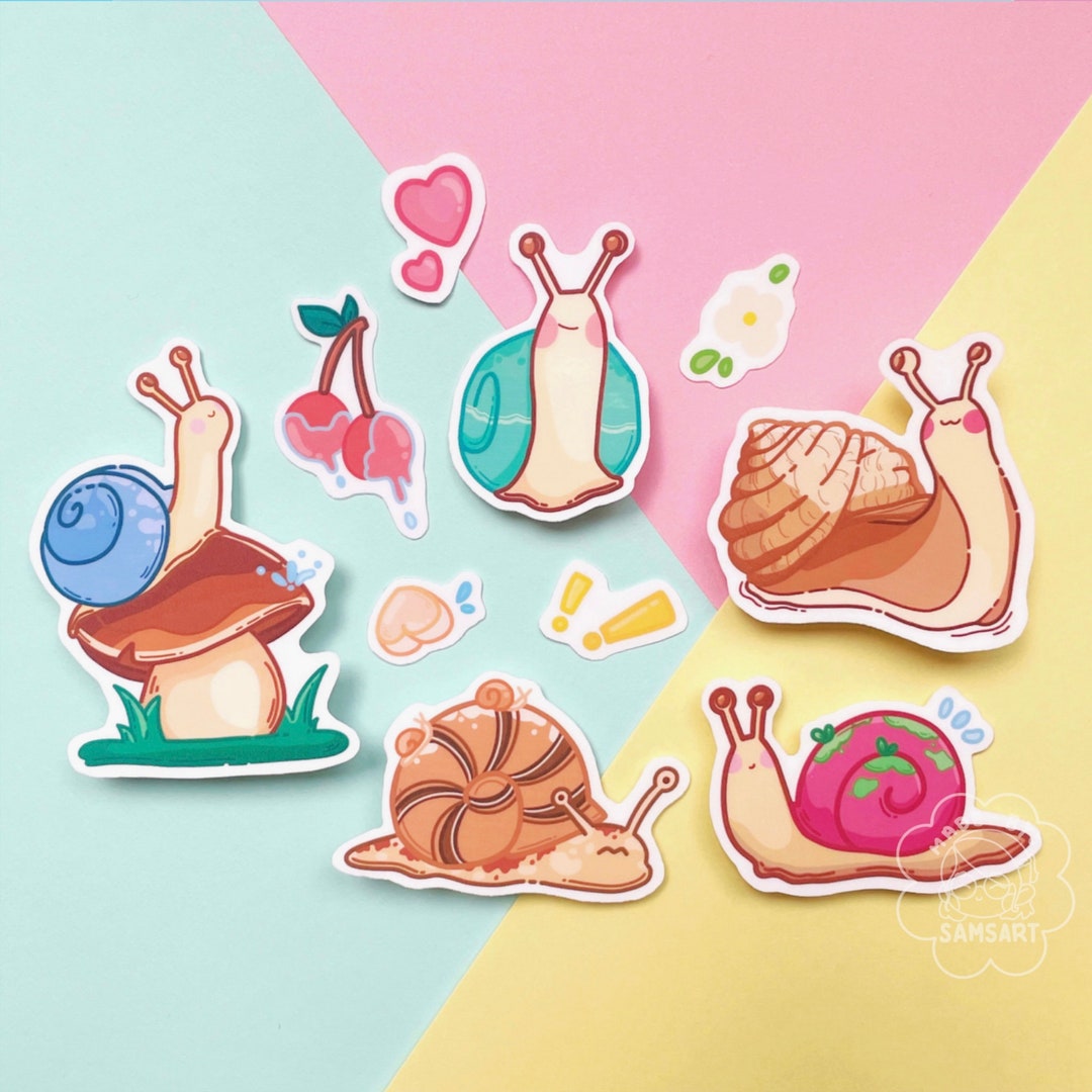 Snail Trail Friends Vinyl Sticker Pack | Handmade Cute Vinyl Stickers ...