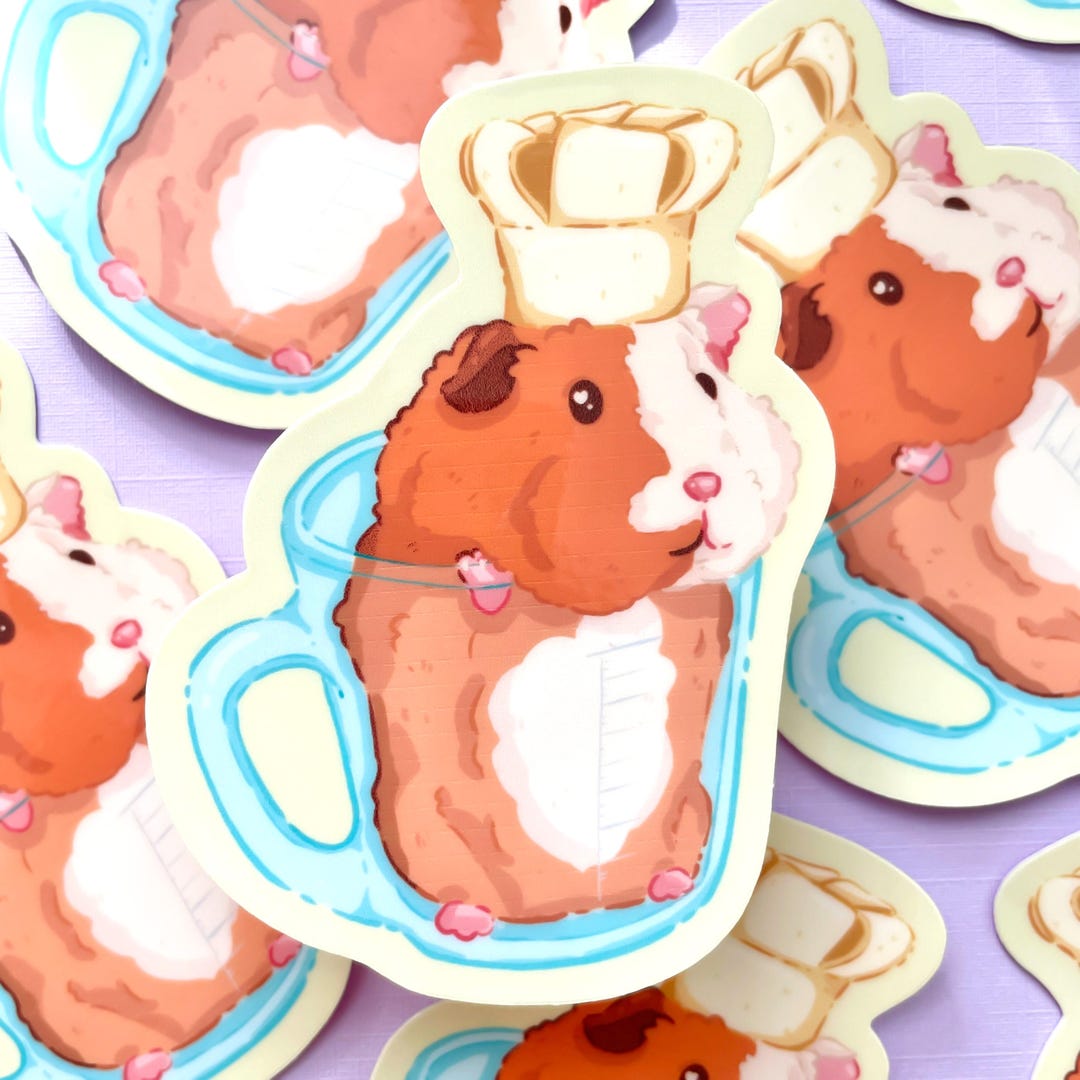 Chef Guinea Pig 3" Vinyl Sticker | Handmade Vinyl Sticker - Etsy
