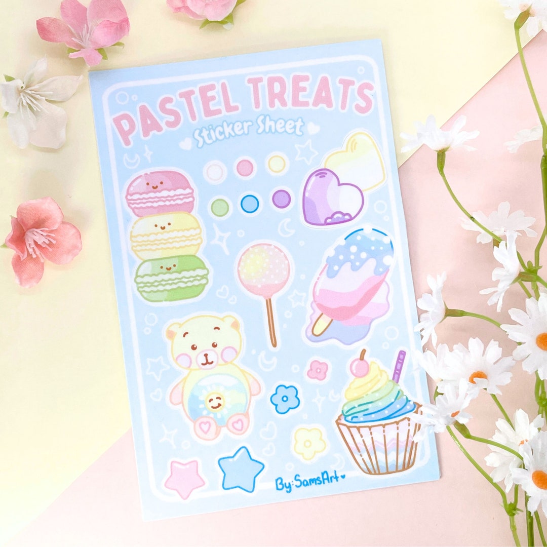 Pastel Treats Vinyl Sticker Sheet - Etsy
