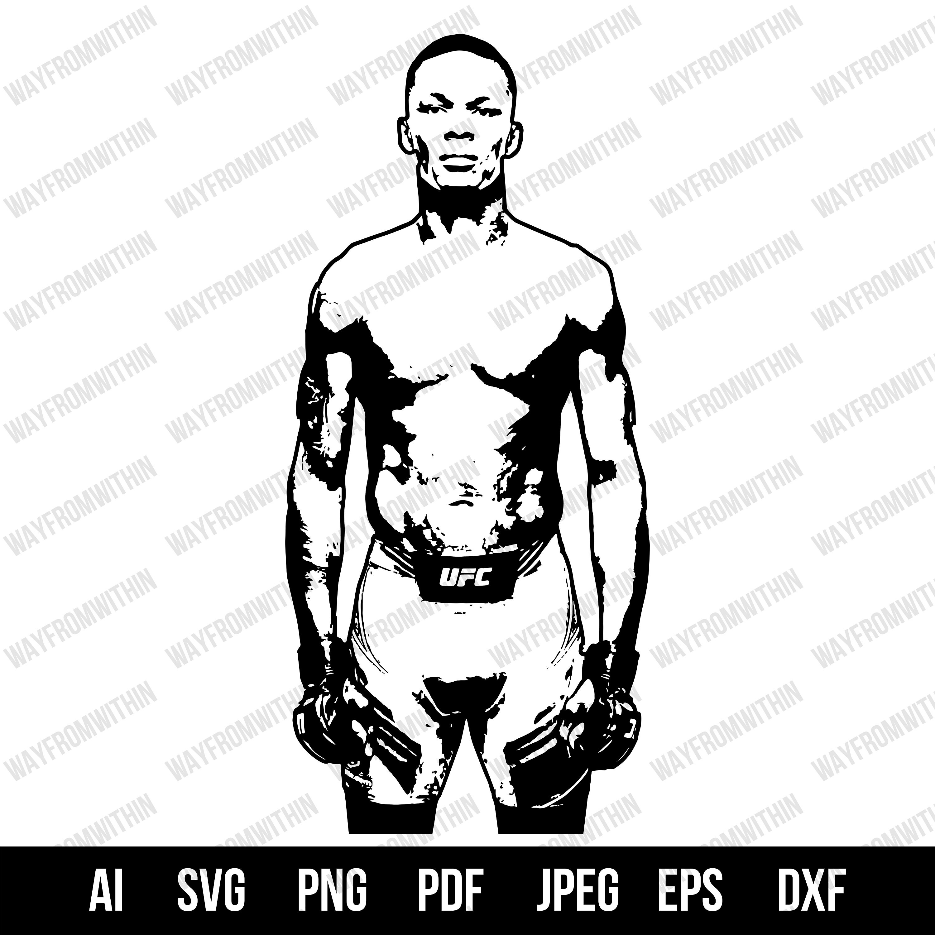 Israel Adesanya Vector File Svg Jpg Png Dxf Pdf Files Silhouette ...