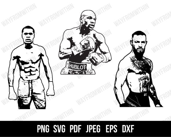 Custom SVG File (choose Any Fighter) - Clip Art / MMA / Boxing / Kick ...