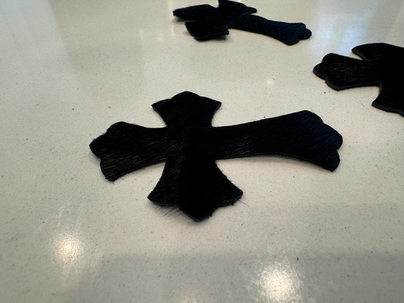 CH Chrome Hearts Horse Hair Patch Punk Cross Applique Denim Jacket Bag Accessories Custom DIY ...