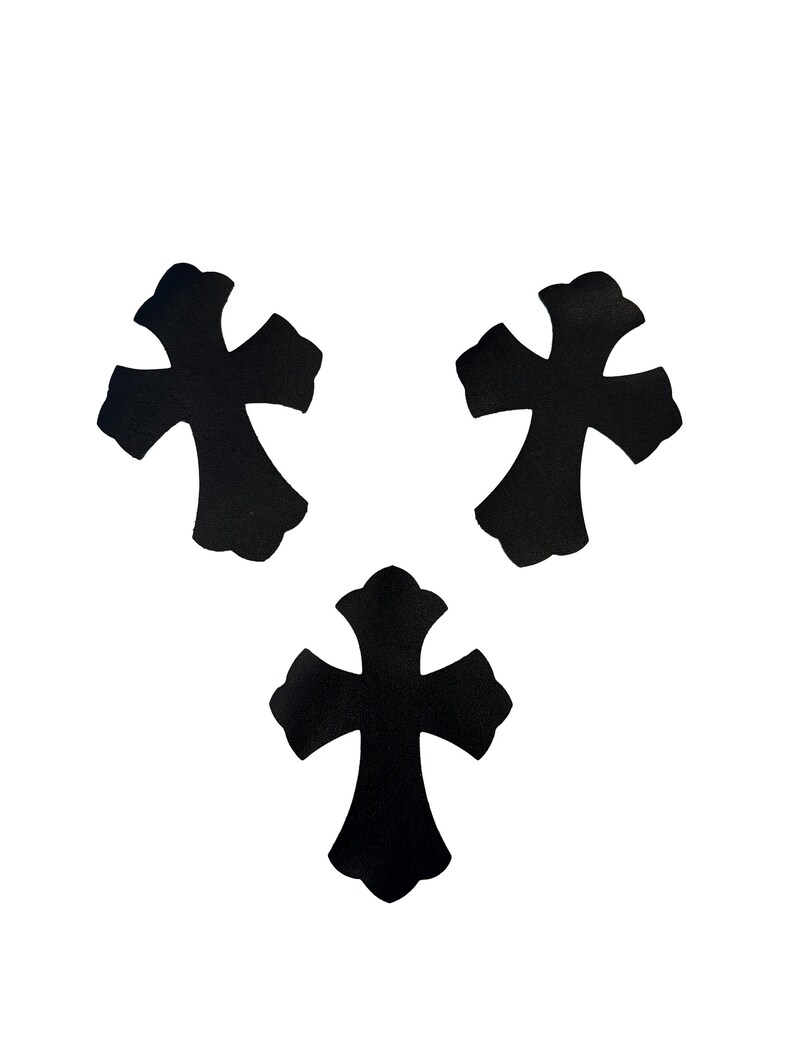 CH Chrome Genuine Leather Hearts Patch Punk Cross Applique Denim Jacket ...