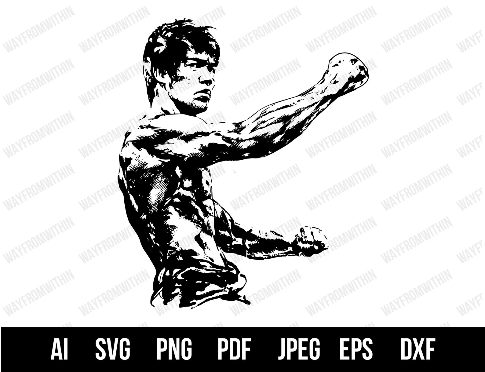 Bruce Lee Vector File Svg Jpg Png Dxf Pdf Files Silhouette Clipart ...