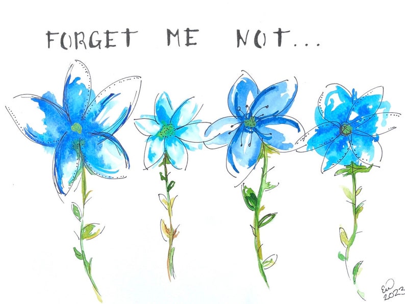 Forget Me Not, Blue Flowers, Flower Paintings, Blue, Garden Art, Blue ...