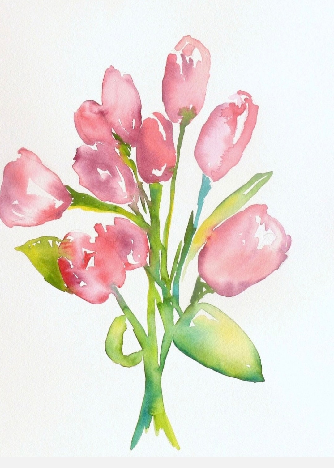 Tulip Watercolor Art Print, Art Print, Tulips, Flower Art, Watercolor ...