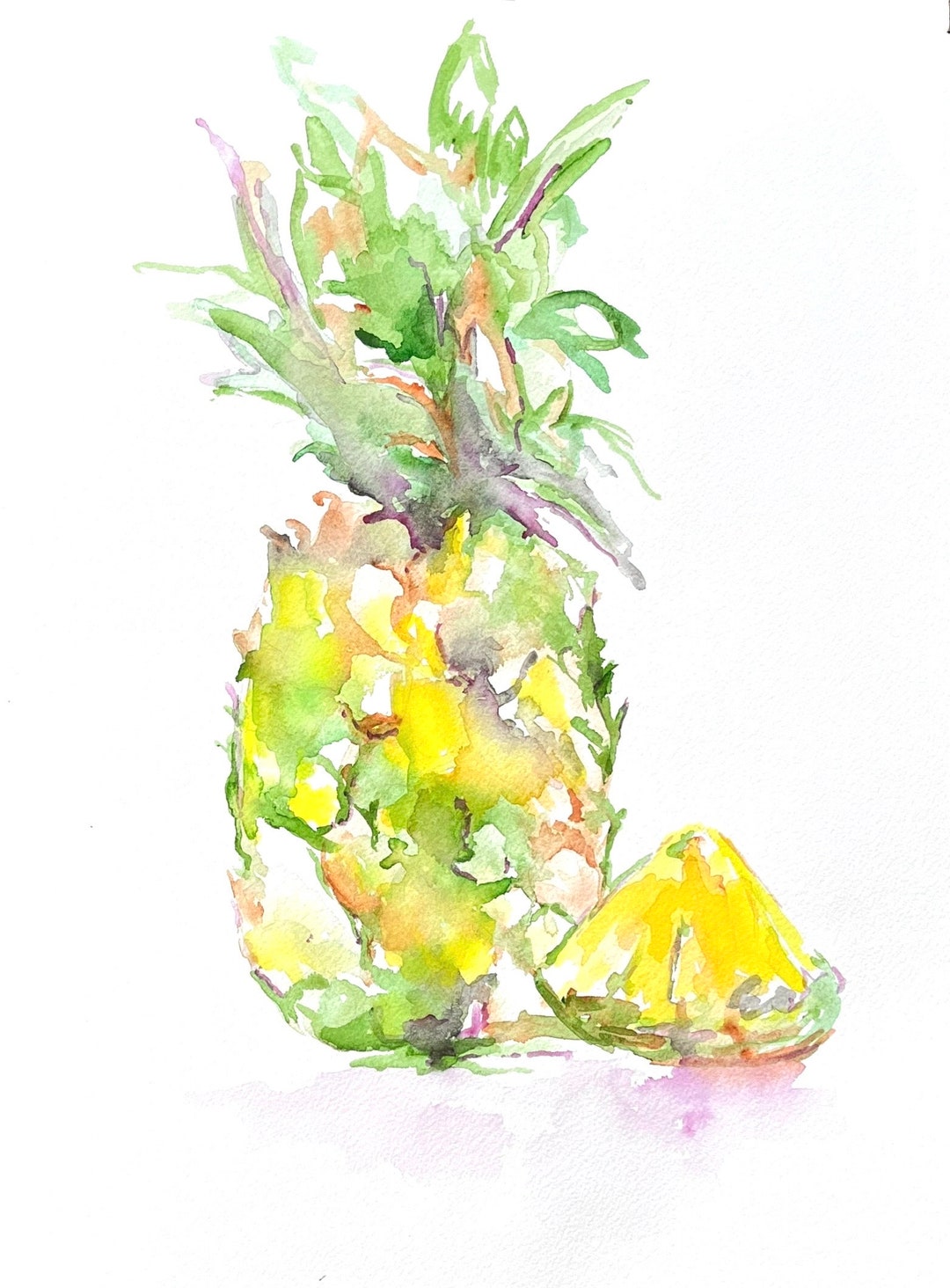 Pineapple Watercolor, Oroginal Painting, Pineapple, Fruit Art - Etsy