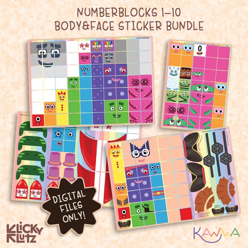 Number Blocks Stickers - Etsy