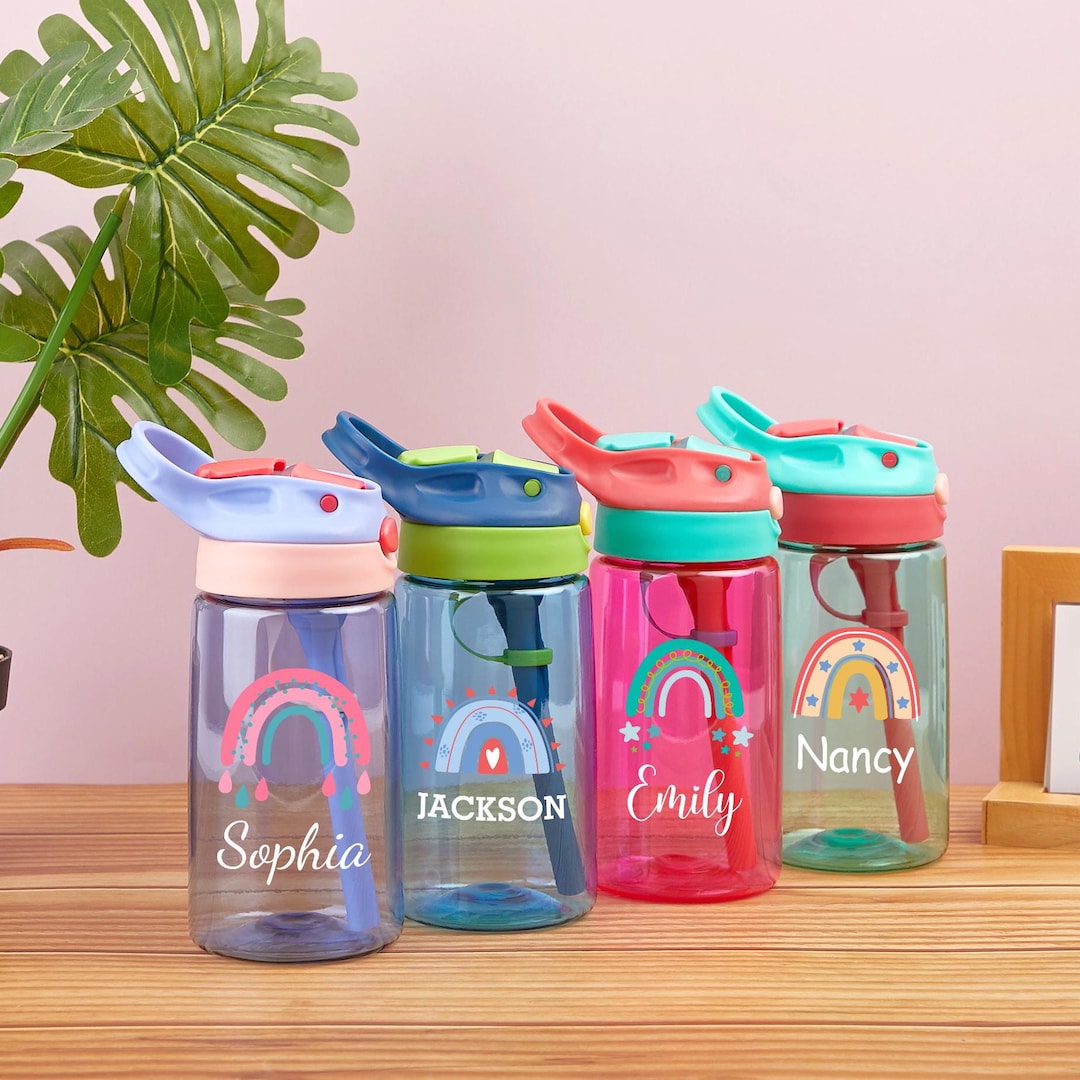 Personalized Kids Water Bottle: Rainbow Design, Back to School Gift - Etsy