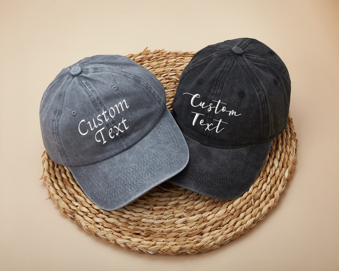 Custom Embroidered Hat, Embroidery Text Baseball Hats, Vintage Style ...