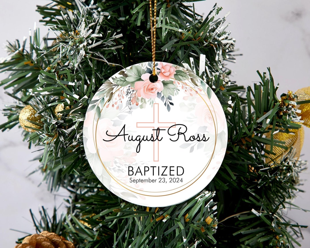 Baptism Ornament, Girls Christening Gift 2024, Christened Ornament ...
