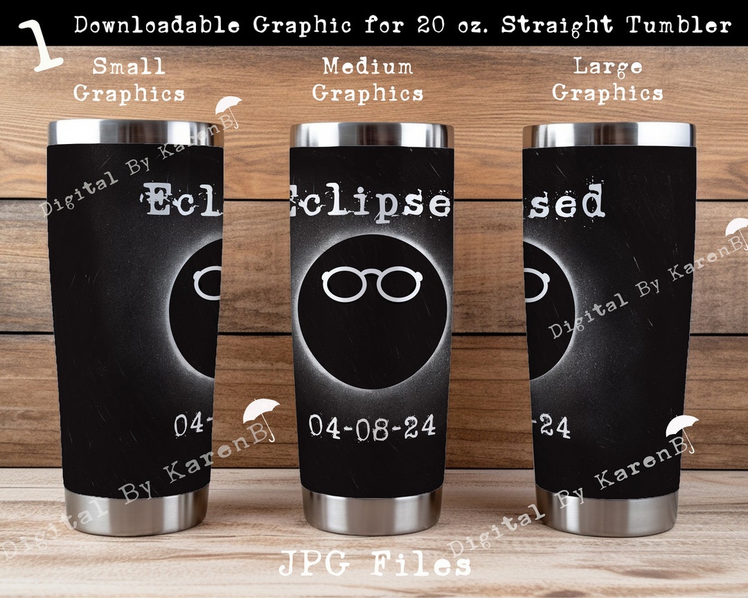 Solar Eclipse Digital Tumbler Design, Tumbler Digital Design, 20 Oz ...