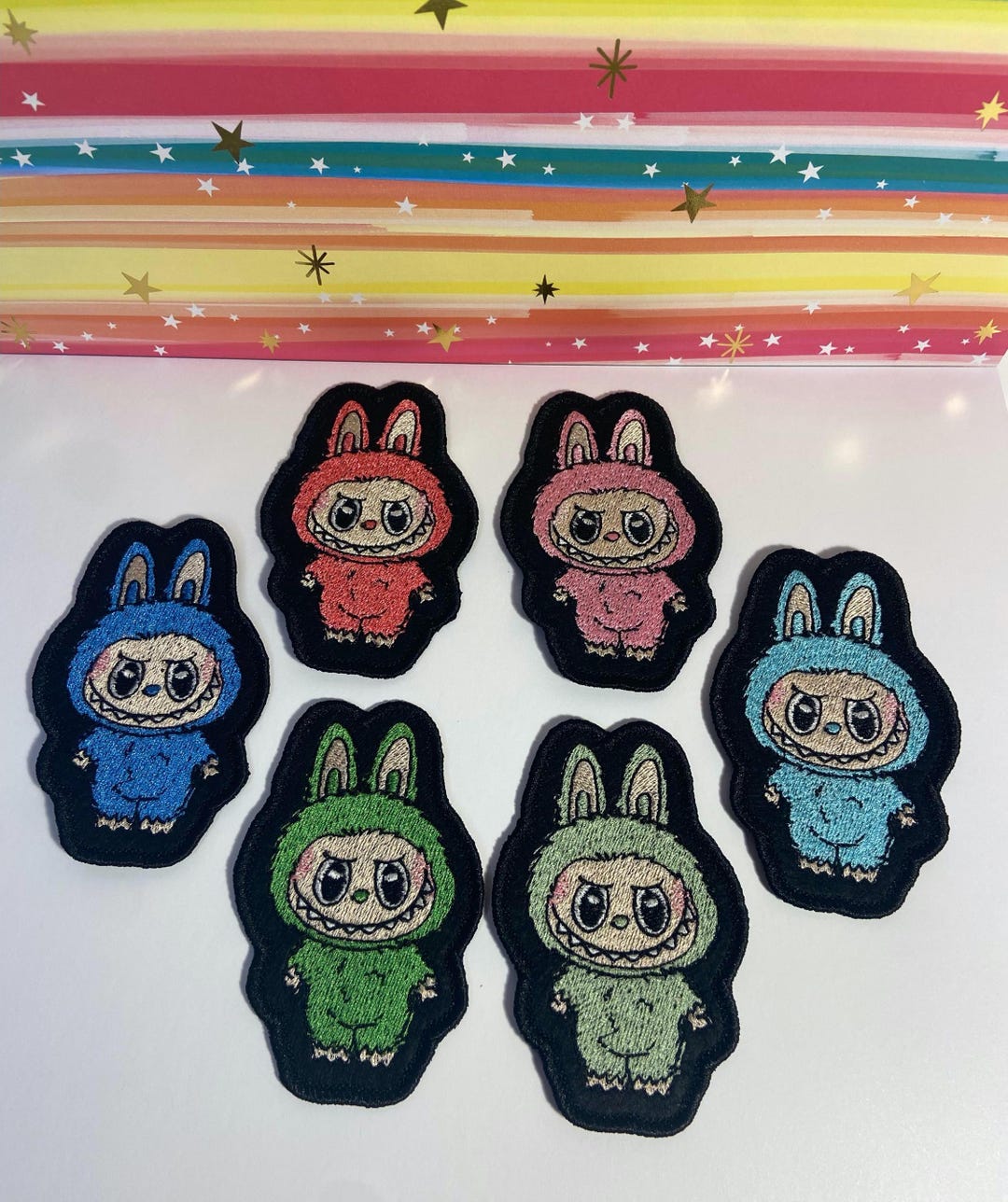 Mischief Elf in Furry Monster Costume, Labubu Inspired, Sew on Embroidered Patch, Handcrafted ...