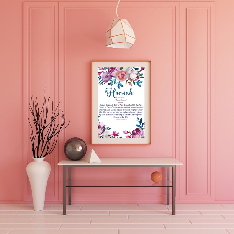 Personalized Floral Baby Name Meaning Print: Nursery Wall Art (digital ...