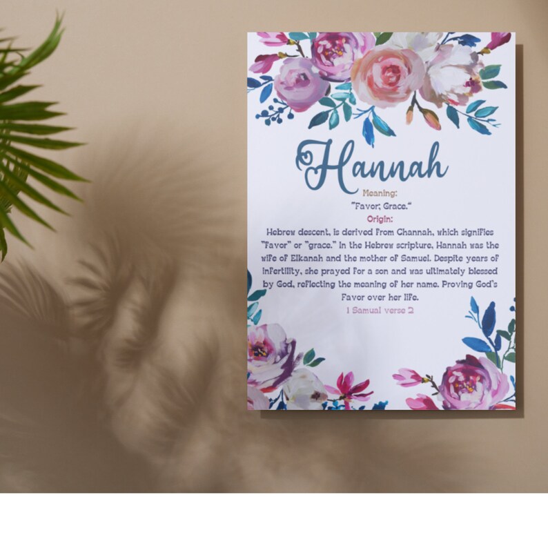 Personalized Floral Baby Name Meaning Print: Nursery Wall Art (digital ...