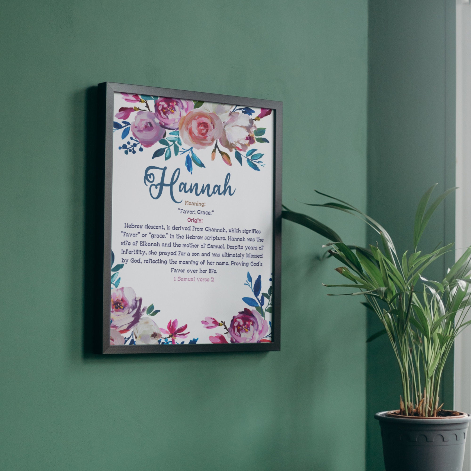 Personalized Floral Baby Name Meaning Print: Nursery Wall Art (digital ...