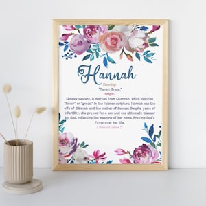 Personalized Floral Baby Name Meaning Print: Nursery Wall Art (digital ...