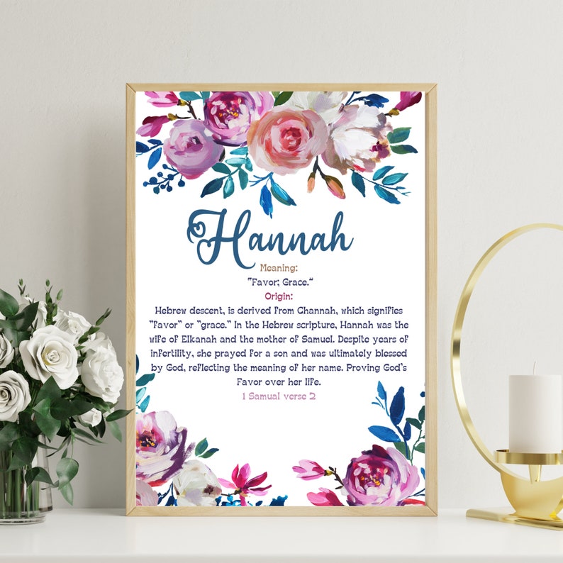 Personalized Floral Baby Name Meaning Print: Nursery Wall Art (digital ...