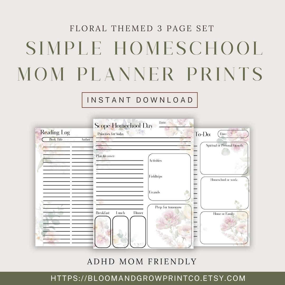 Simple Homeschool Planner Printable, Homeschool Planner Printable ...