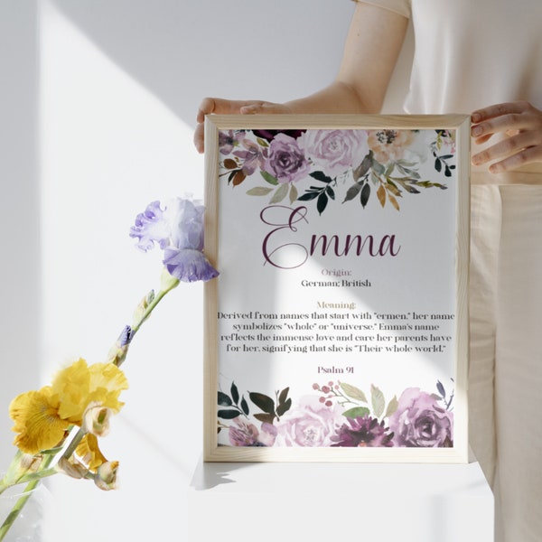 Name Meaning Sign - Etsy