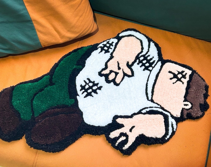 Family Guy Peter Griffin Death Pose Meme Tufted Rugs Cartoon | 100% ...