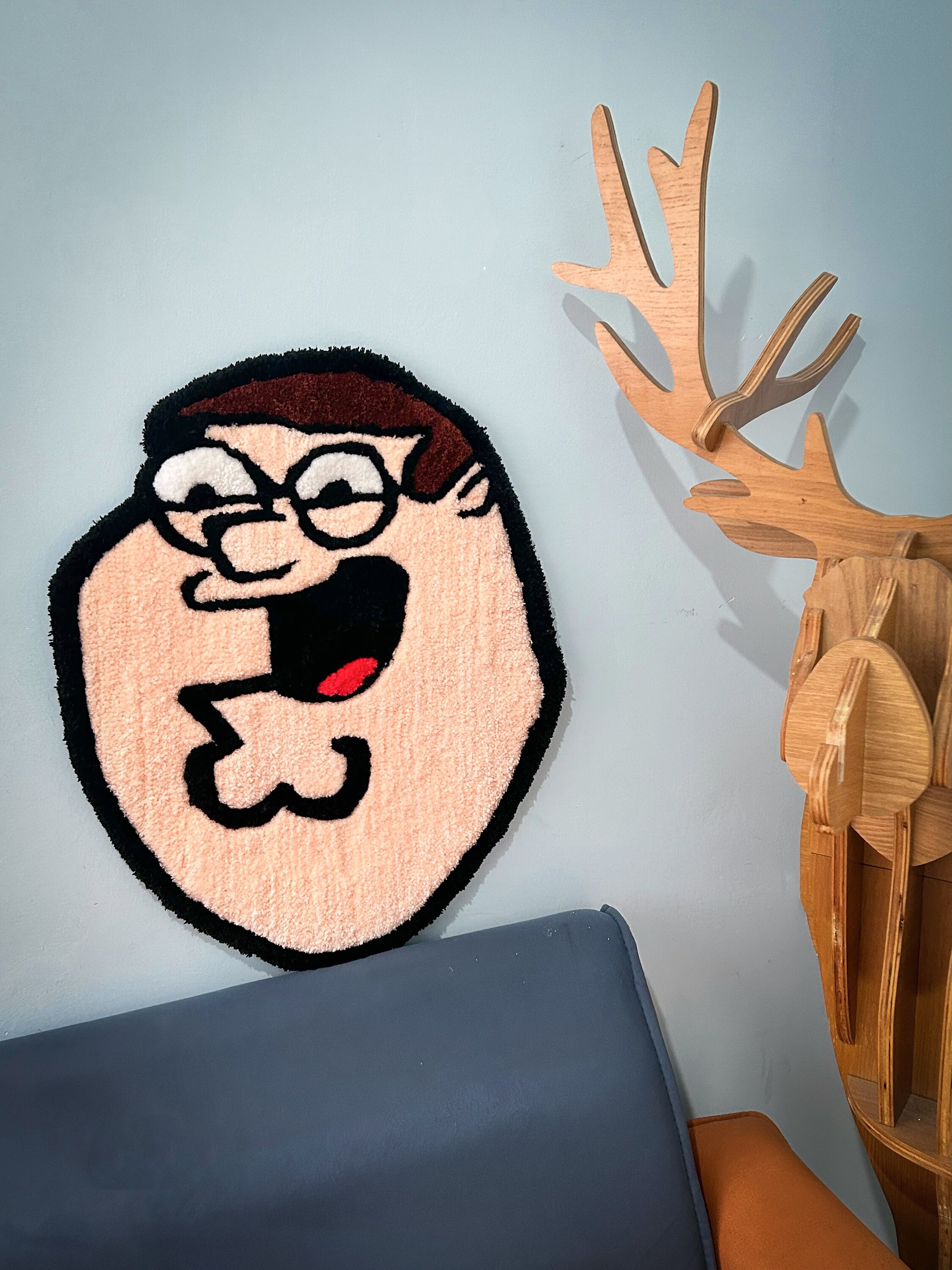 100% Handmade/family Guy Peter Custom Cartoon Tufting - Etsy