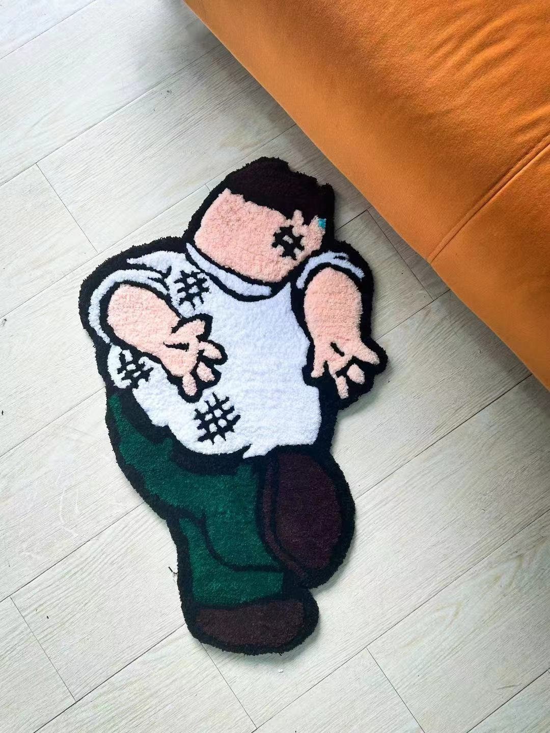 Family Guy Peter Griffin Death Pose Meme Tufted Rugs Cartoon 100% ...