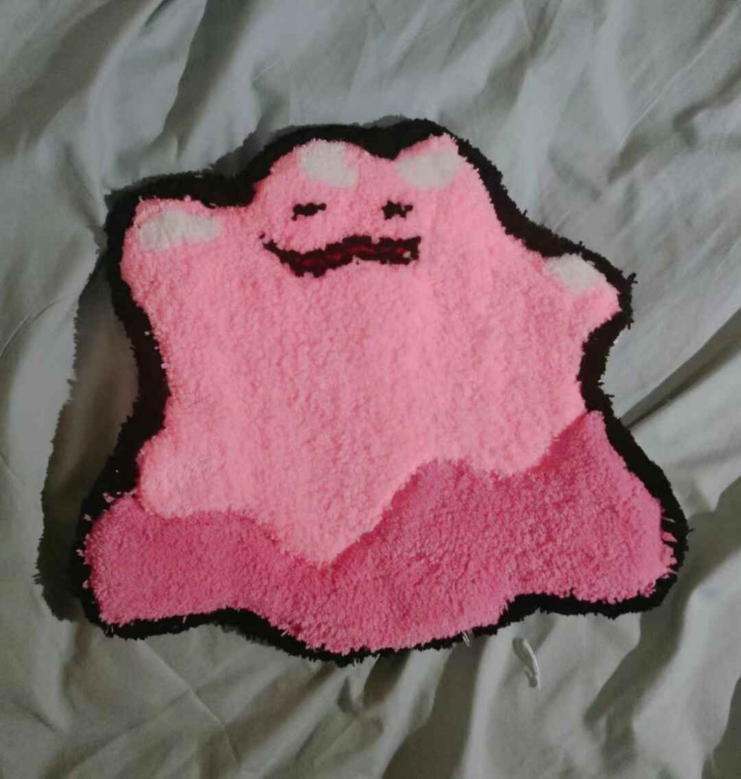Pokémon Ditto Custom Cartoon Tufting 100% Handmade - Etsy