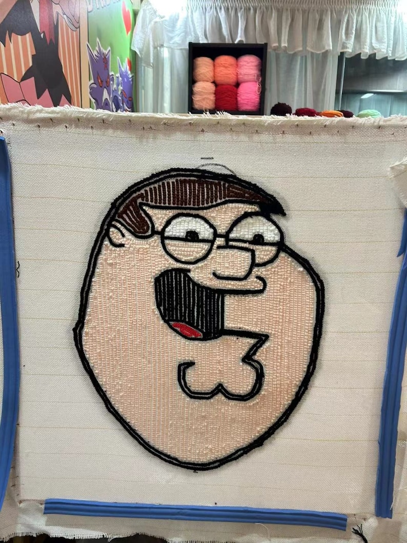 100% Handmade/family Guy Peter Custom Cartoon Tufting - Etsy