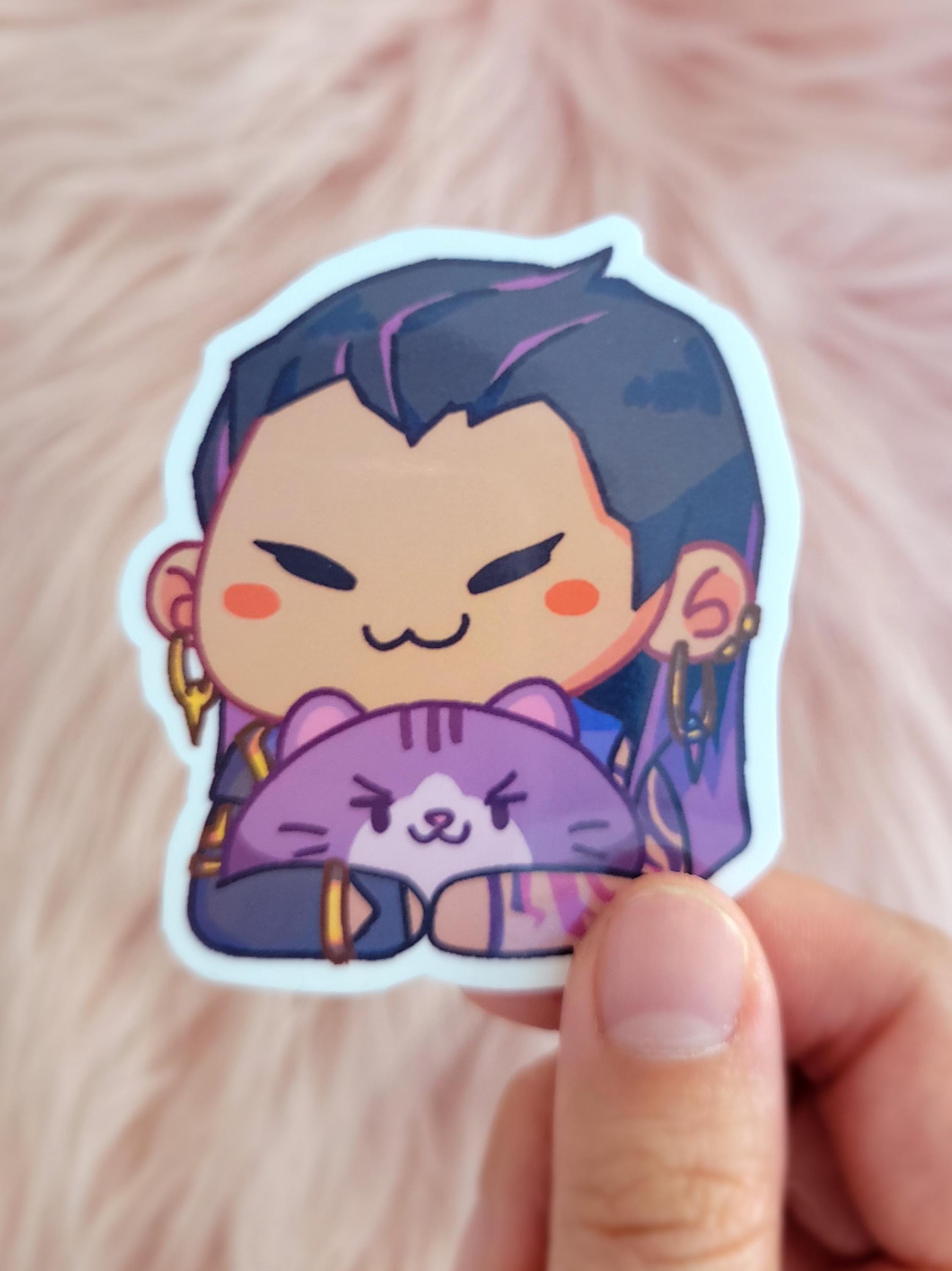 Valorant Inspired Reyna Holding Cat Sticker - Etsy