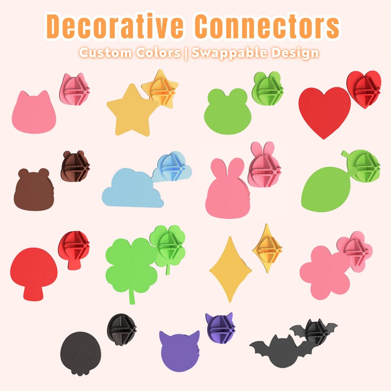 Swappable Decorative Connectors for Artist Alley Display Cube - Etsy