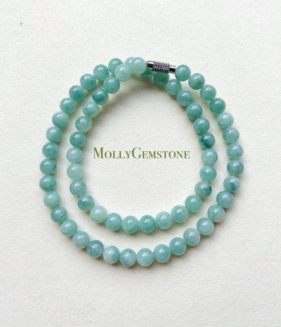 Jadeite Jade Beaded Necklace Stacked Bracelet Jewelry Gift for Her ...