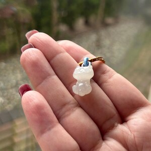 Jadeite Jade Cute Ginger Cat Pendant Handwoven Necklace Jewelry Gift ...
