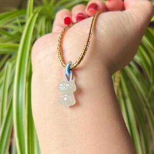 Jadeite Jade Cute Ginger Cat Pendant Handwoven Necklace Jewelry Gift ...