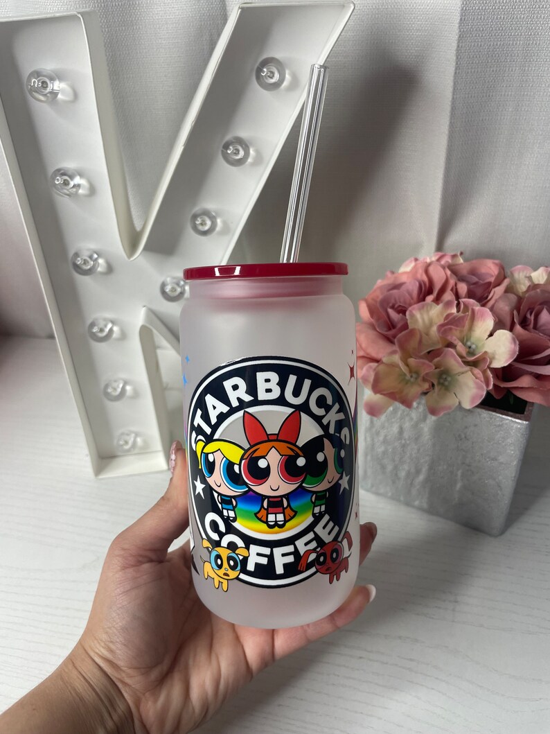 Powerpuff Girls/ Glass Tumbler/ Libbey Glass/ Glass Cup/ Personalized ...