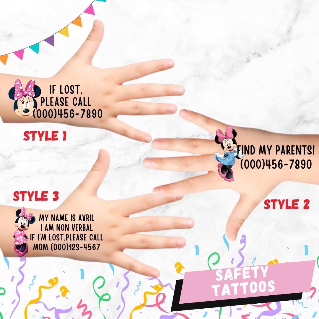 Safety Tattoos, Child Safety Tattoos, Emergency Contact Tattoos, If ...