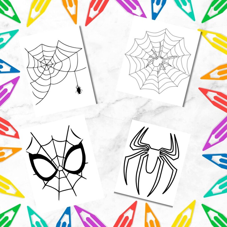 Spider Birthday Coloring Kit: Mini Pages & Crayons Party Favors - Etsy