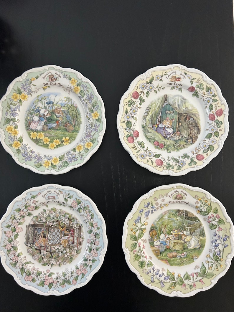 Royal Doulton Brambly Hedge Plates Surprise Outing Collection Set of 4 ...