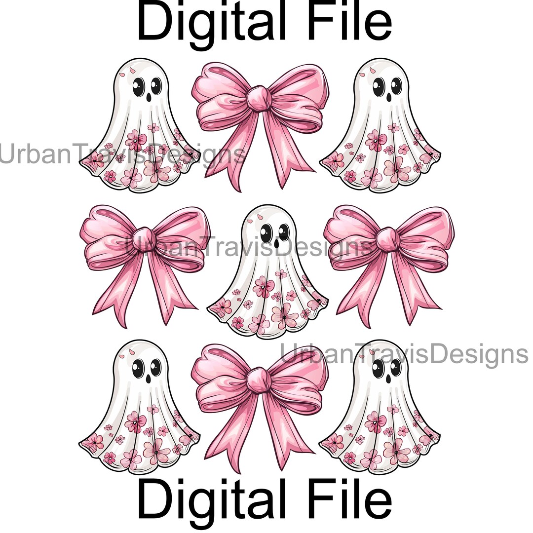 Pink Ghost Png, Ghost Collage File Png, Halloween Png, Cute Pink ...