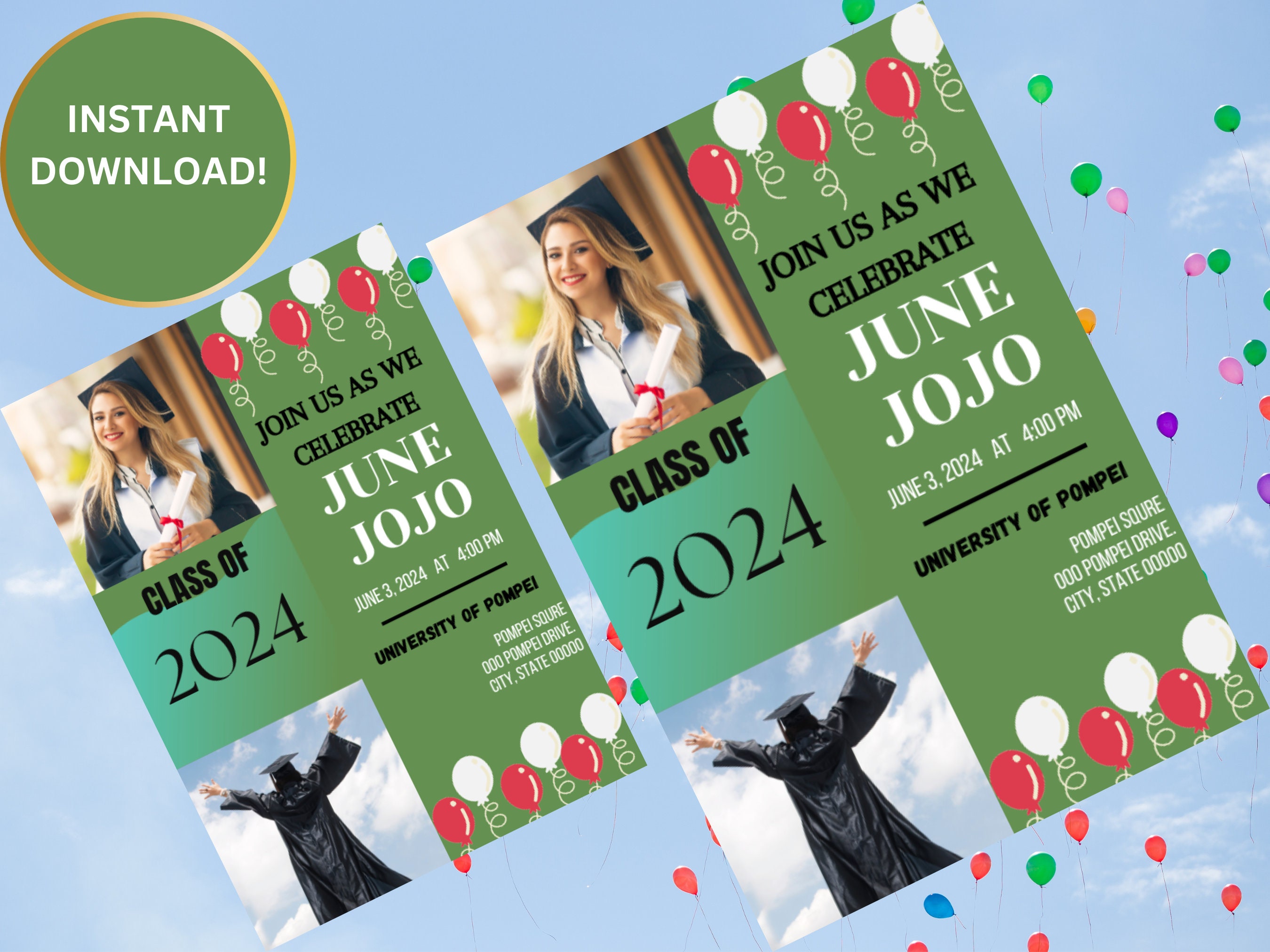 Canva, Canva Graduation Party, Editable Template, Graduation Editable ...
